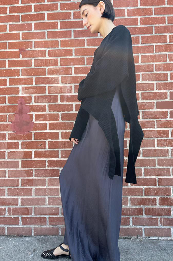 Floor-Length Bias Ankle Slip in Charcoal (Sold Out) – Des Kohan